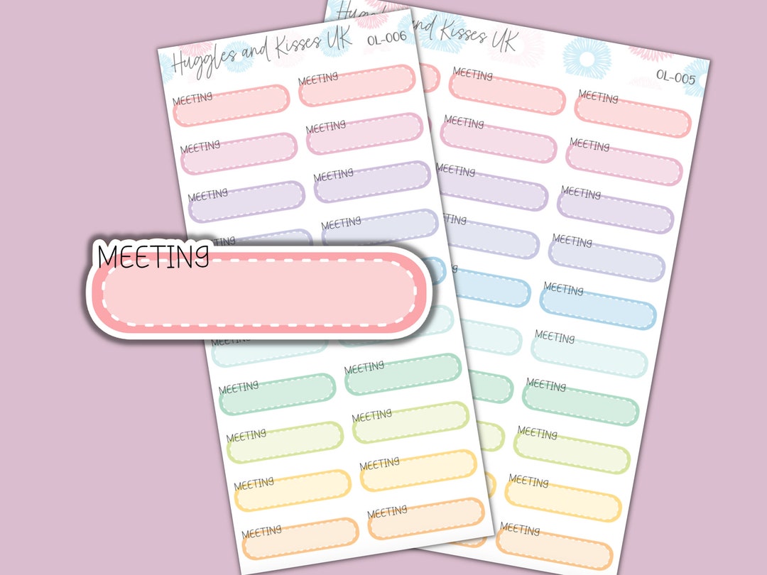 Blank Meeting Reminder Planner Stickers | Small Text Box | Planner ...