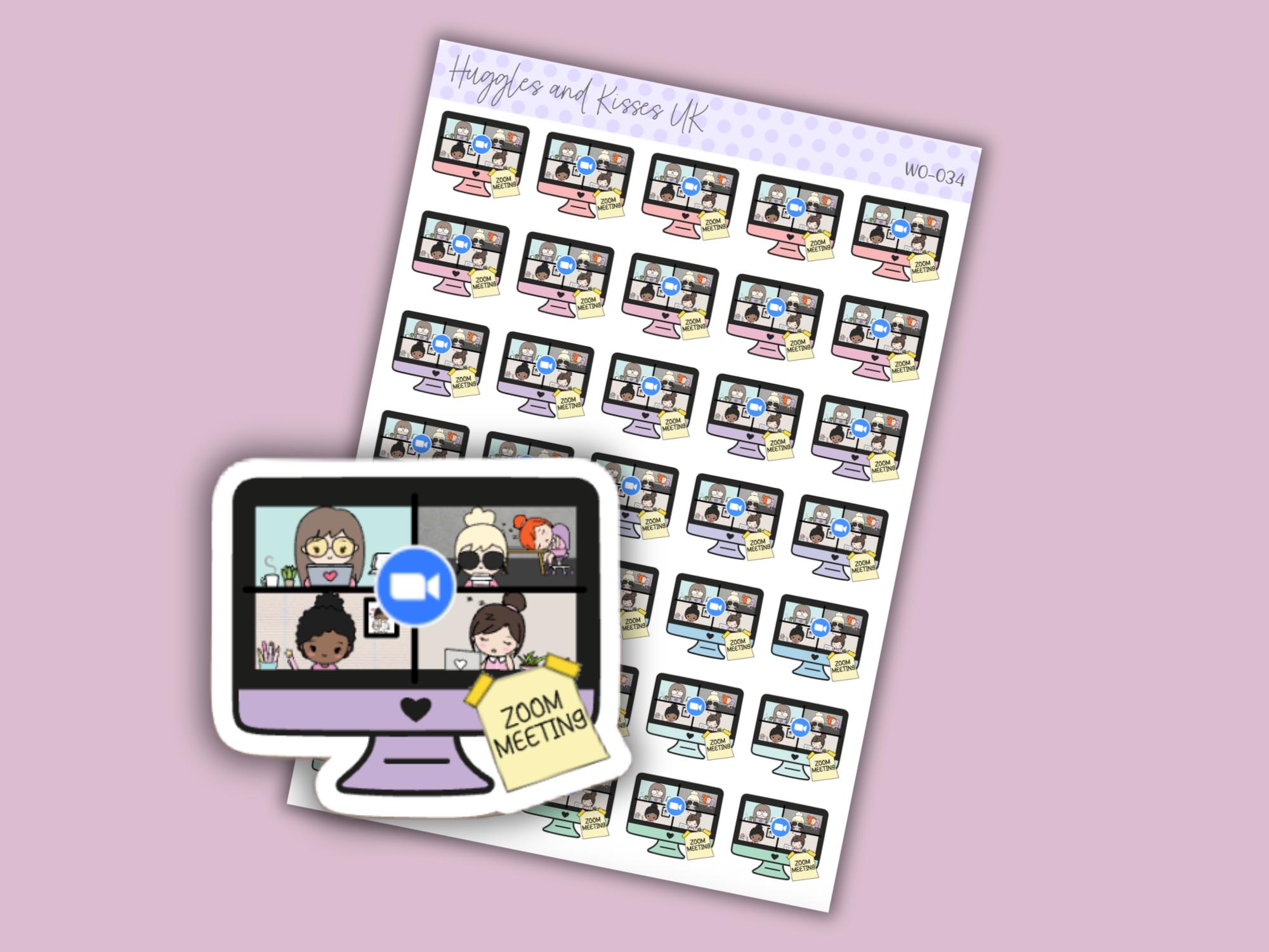 Zoom Meeting Reminder Stickers: Planner Calendar Labels - Etsy