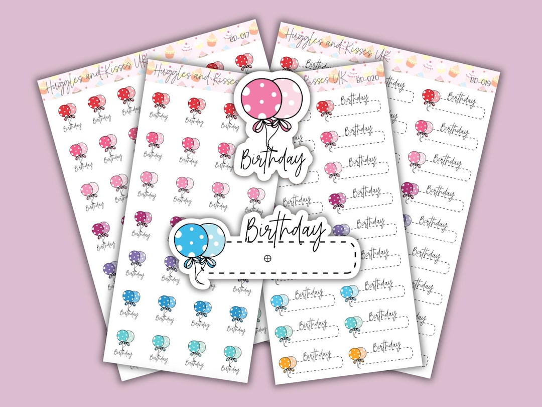 Balloon Planner Stickers | Party Balloons Planner Stickers | Labels for ...
