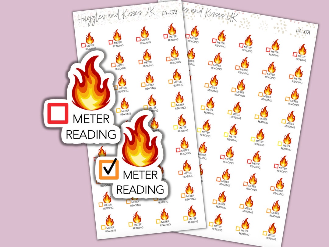 Gas Meter Reading Planner Sticker | Pastel Colours | to Do Planner ...