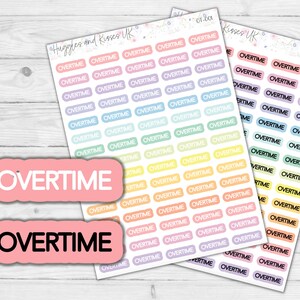 Overtime | Rainbow Colours | Planner Stickers | Labels for Calendars ...