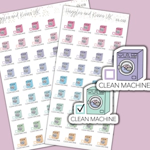Clean Washing Machine Reminder Stickers - Etsy UK