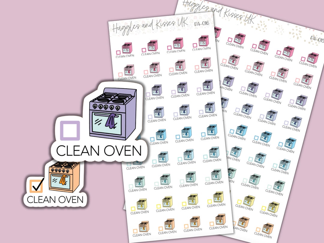 Clean Oven / Stove Planner Sticker | Pastel Colours | Deep Clean to Do ...