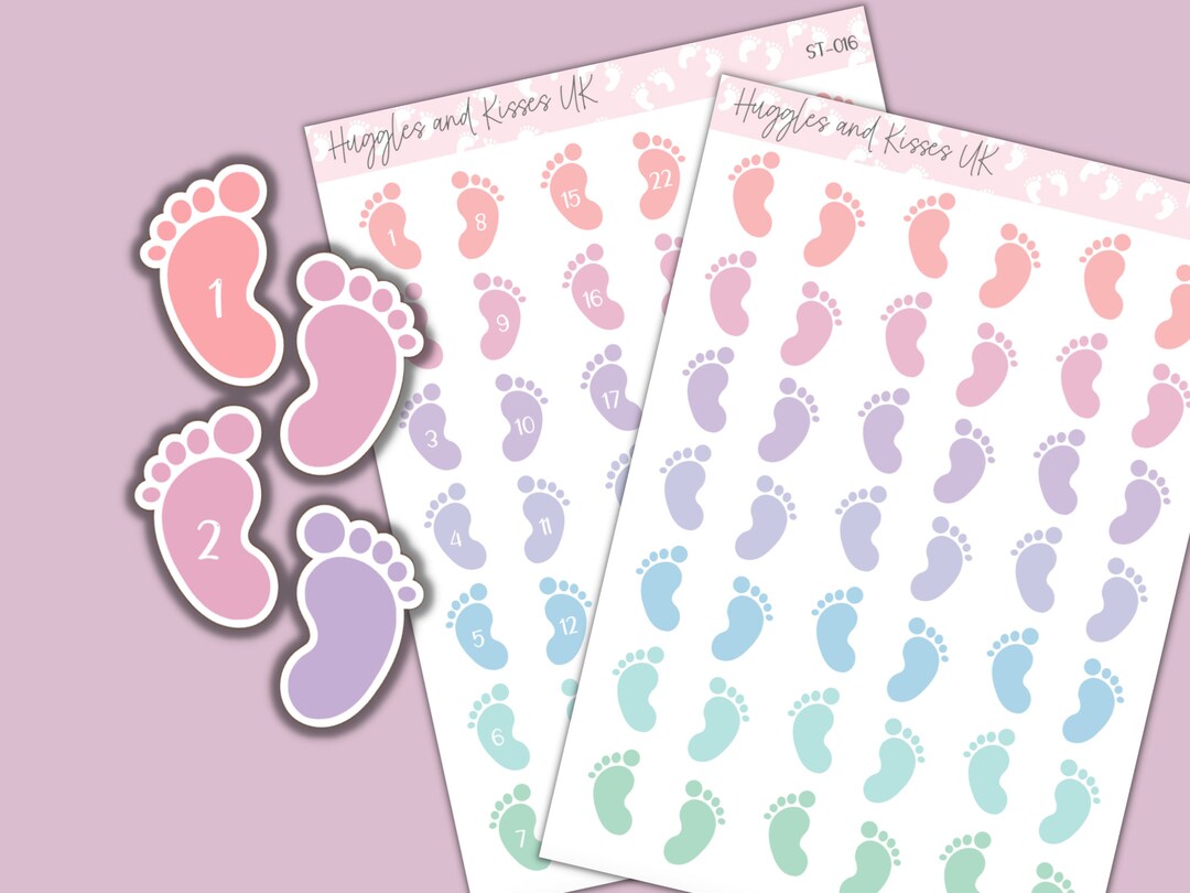 Rainbow Baby Feet Stickers | Student Birth Counter Stickers | Labels ...