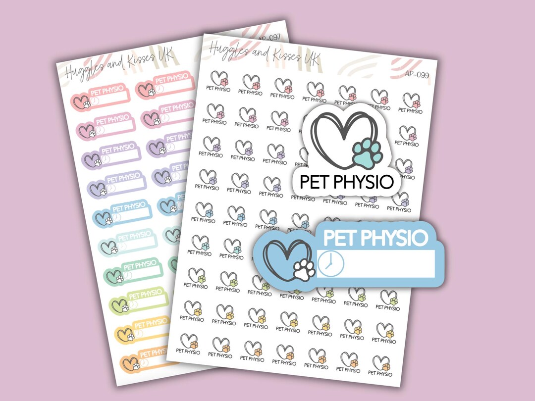 Pet Physio Appointment Planner Sticker / Pastel Colours | Pet ...