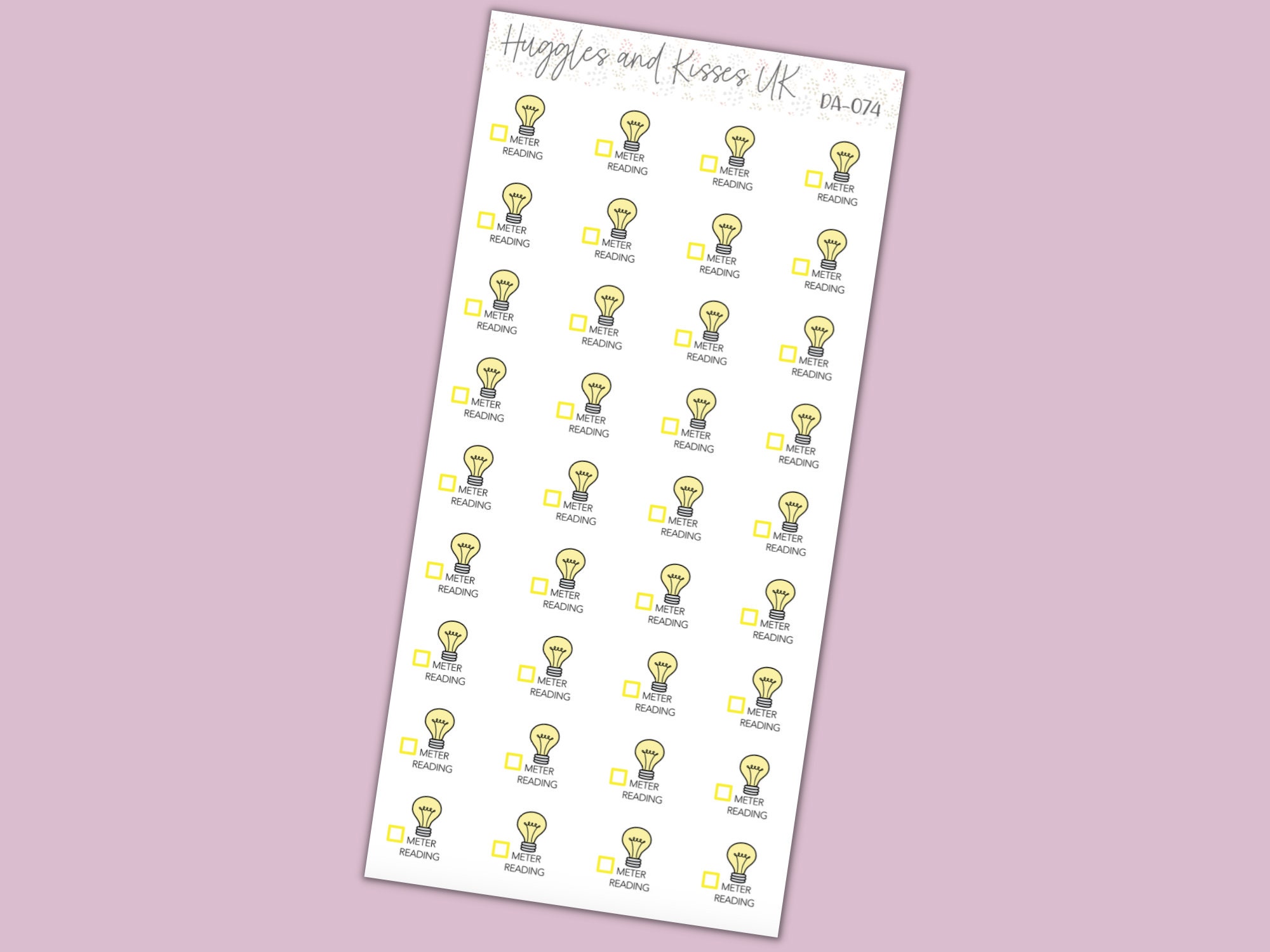 Electric Meter Reading Planner Sticker Pastel Colours to - Etsy