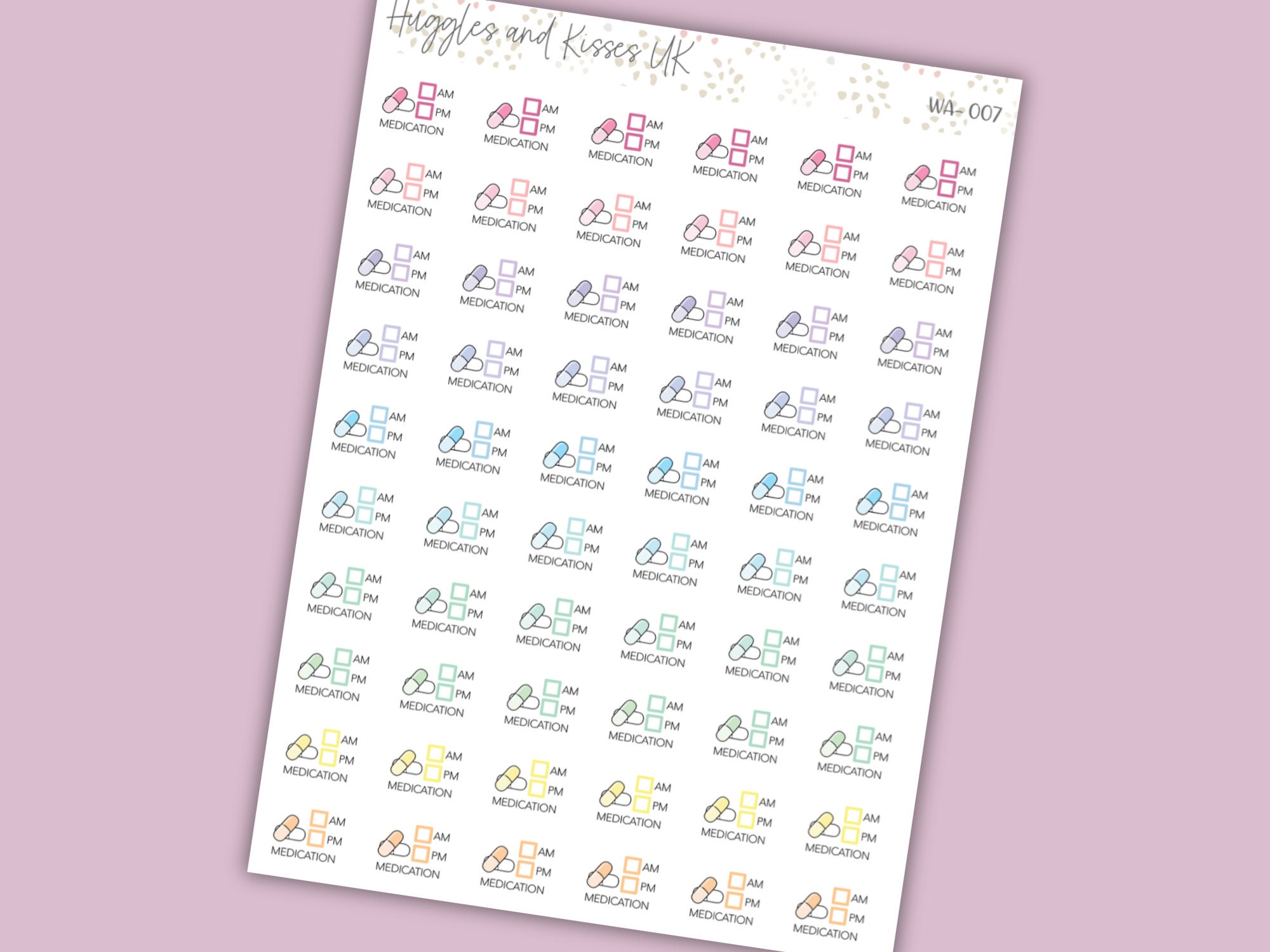 Medication Planner Sticker | Pastel Colours | Pill Reminder Planner ...