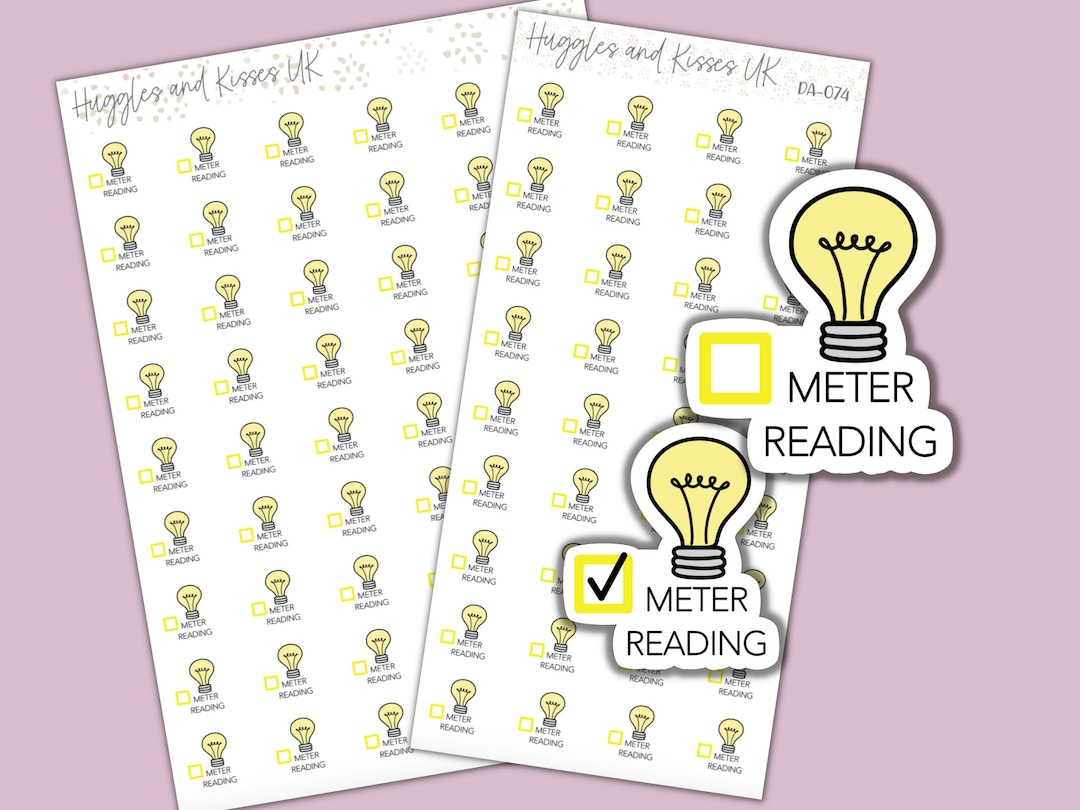 Electric Meter Reading Planner Sticker | Pastel Colours | to Do Planner ...