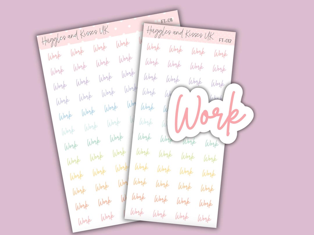 Work Planner Stickers | Font Stickers | Planner Stickers | Labels for ...