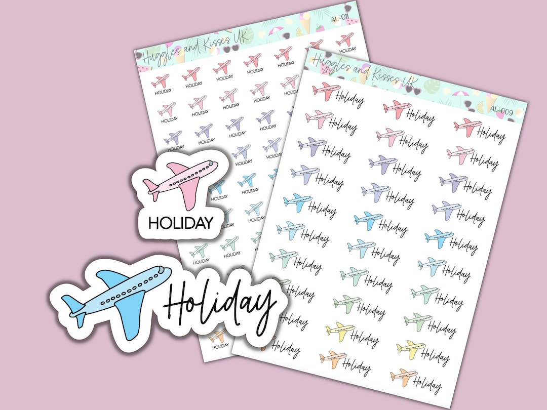 Holiday Vacation Planner Sticker | Pastel Colours | Airplane Planner ...