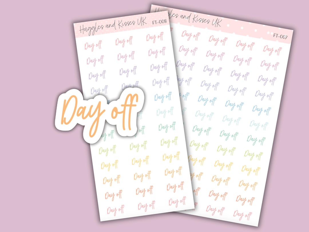 Day off Planner Stickers | Font Stickers | Planner Stickers | Labels ...