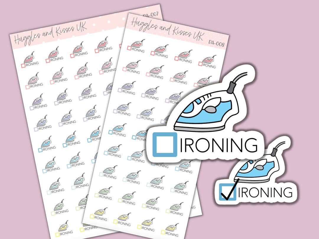 Ironing Planner Sticker | Pastel Colours | to Do Planner Stickers ...