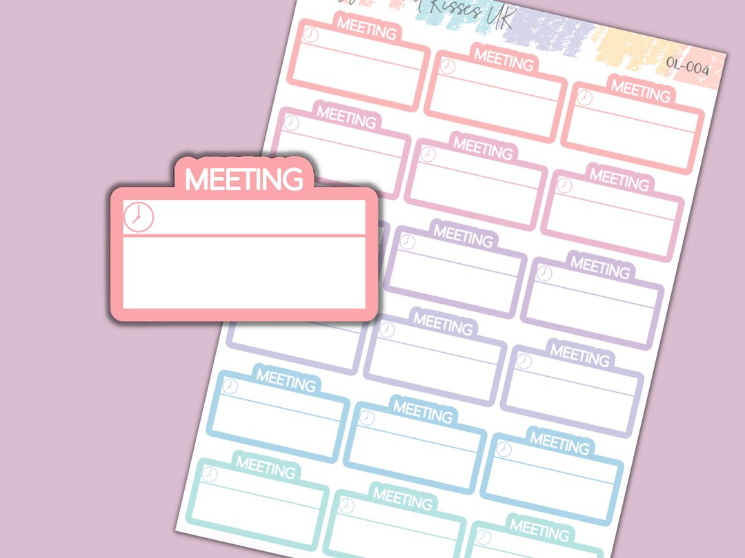 Meeting Planner Stickers | Box Stickers | Work Planner Stickers ...