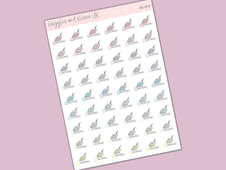 Ironing Planner Sticker | Pastel Colours | to Do Planner Stickers ...