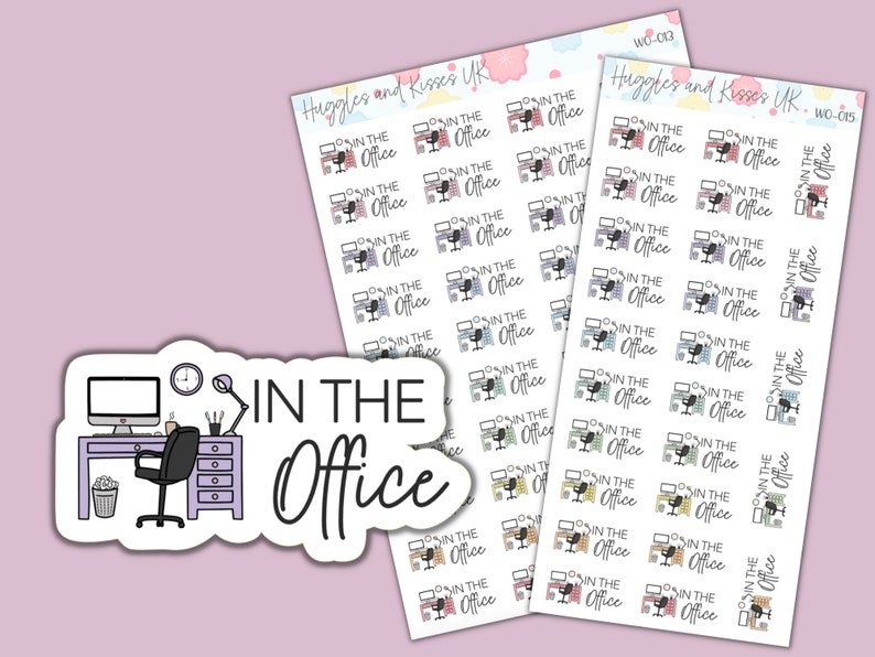 In the Office Planner Sticker | Desk Icon | Pastel Colours | Planner ...