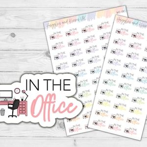 In the Office Planner Sticker | Desk Icon | Pastel Colours | Planner ...