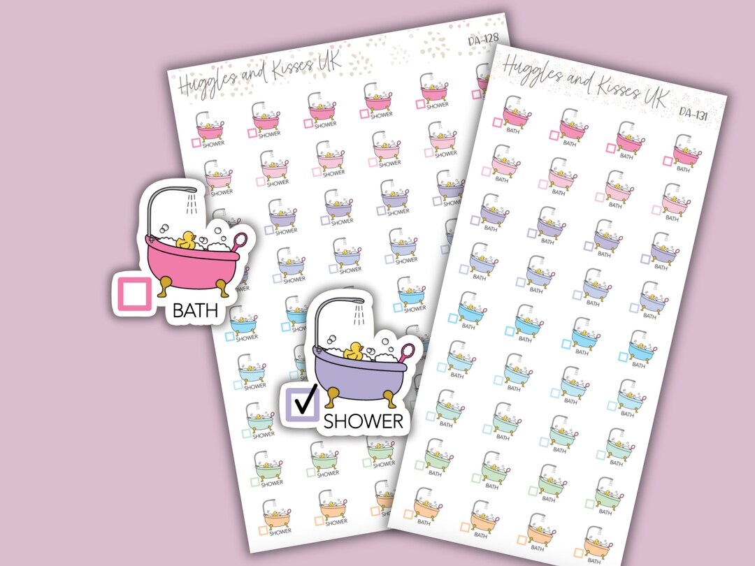 Shower / Bath Planner Sticker | Pastel Colours | to Do Planner Stickers ...
