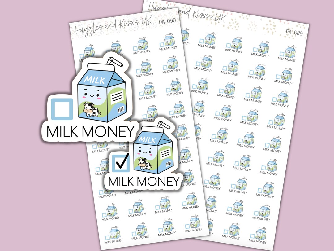 Milk Money Planner Sticker | School Milk | Pay for Milk Planner ...