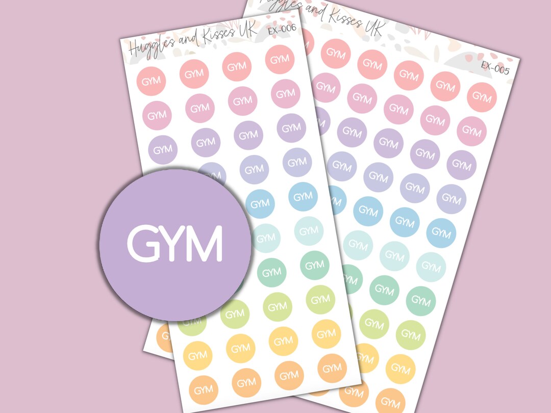 Gym Planner Stickers | Exercise Circle Dot Stickers | Planner Stickers ...