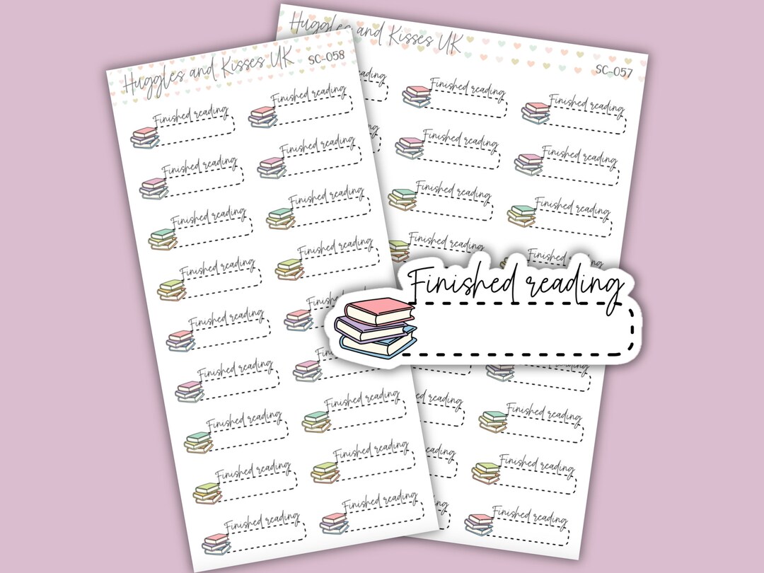 Finished Reading Planner Sticker | Pastel Colours | Book Reader Planner ...