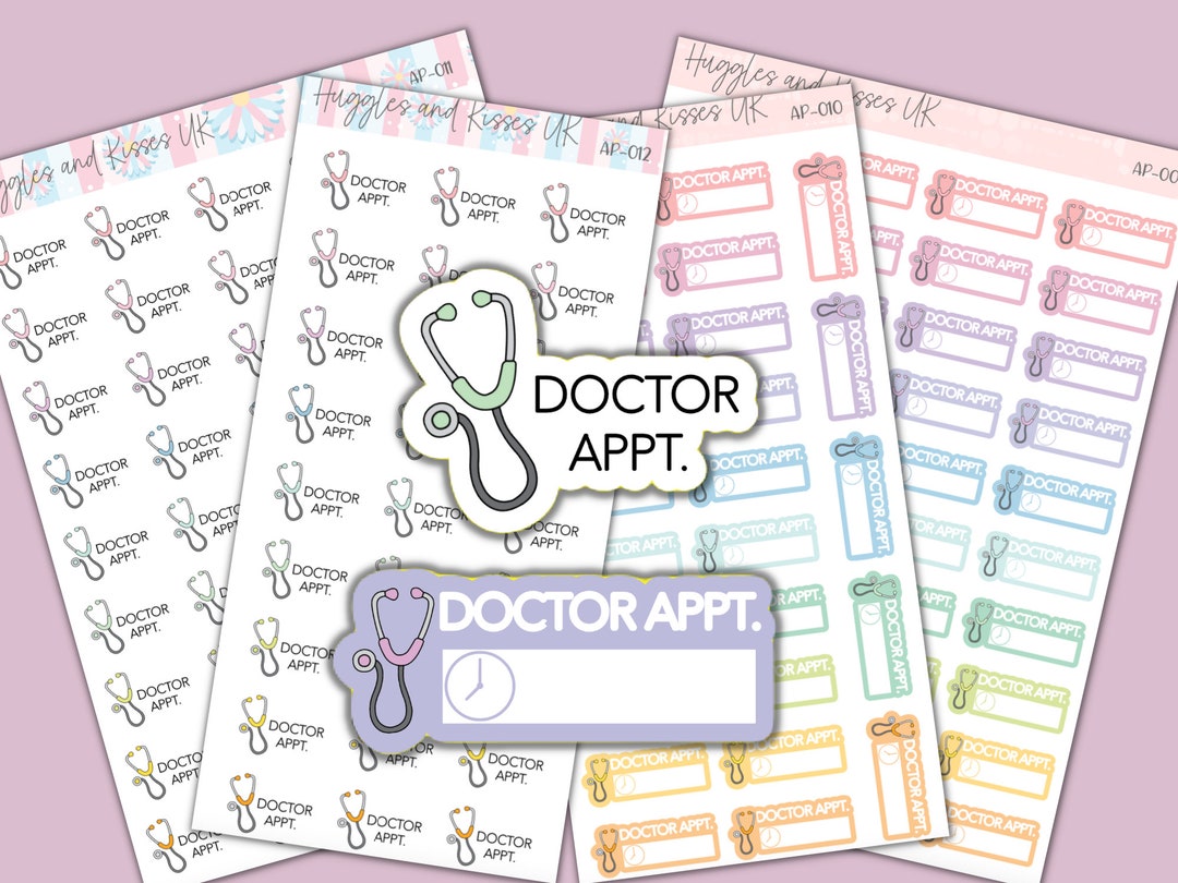 Doctor Appointment Planner Sticker / Pastel Colours | Doctor Appt ...