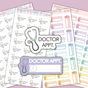 Doctor Appointment Planner Sticker / Pastel Colours | Doctor Appt ...