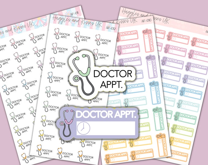 Doctor Appointment Planner Sticker / Pastel Colours Doctor Appt ...