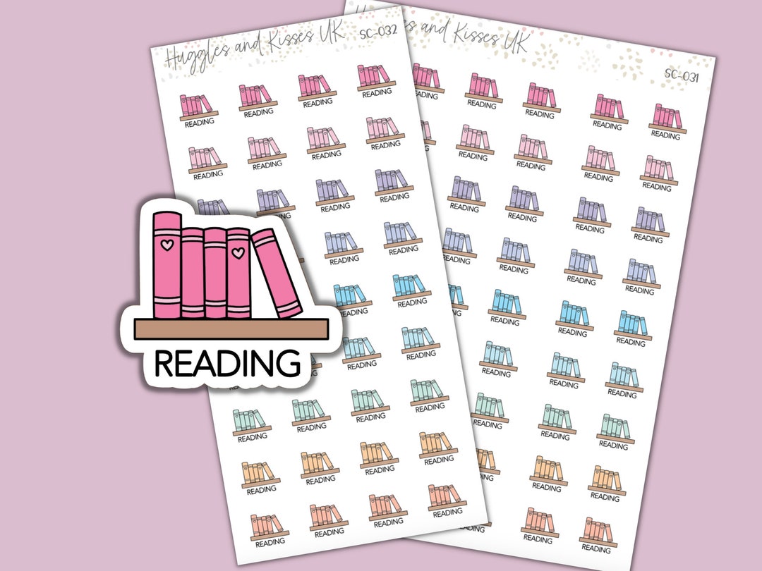Reading | Planner Sticker | Pastel Colours | Books | Planner Stickers ...