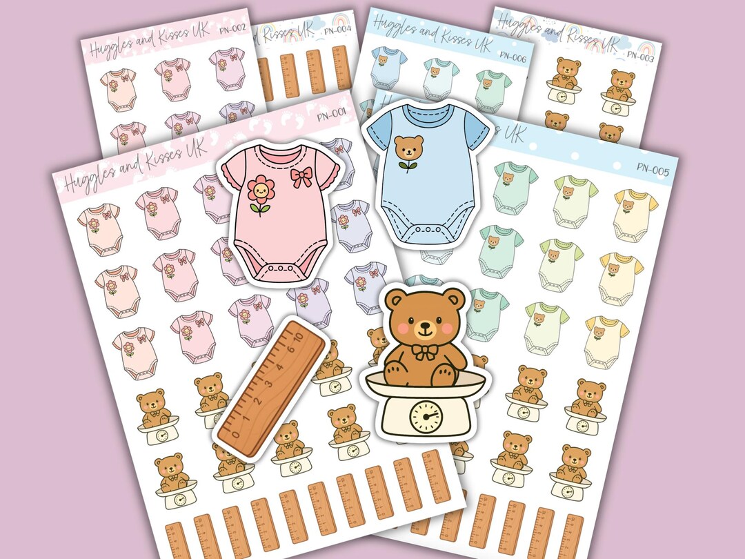 Baby Planner Sticker Icons | Height, Weight, Head Circumference ...
