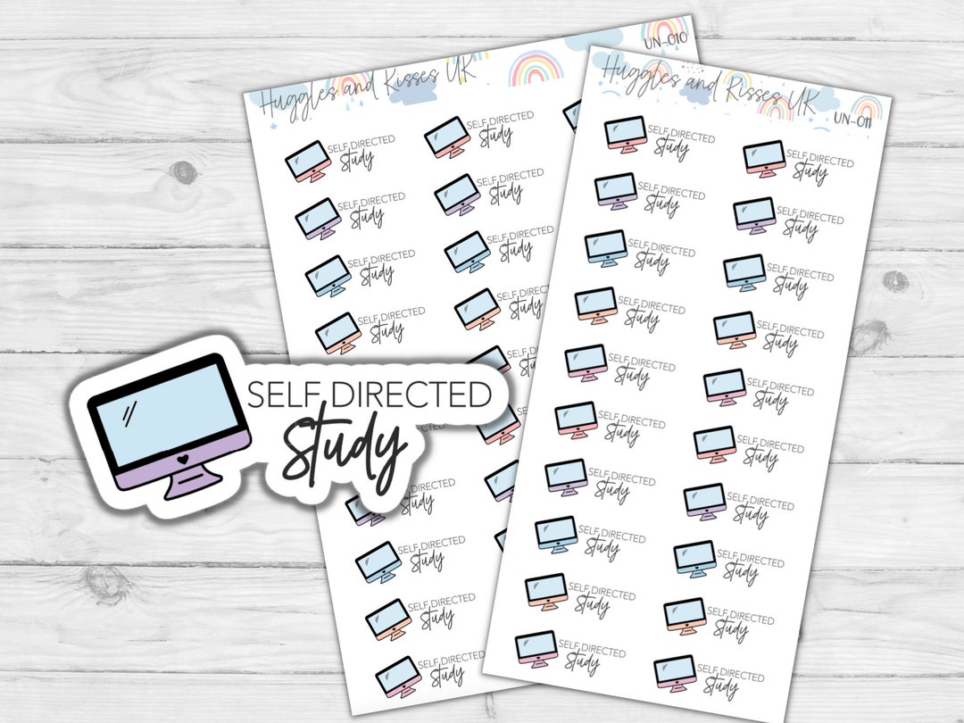 Self Directed Study Planner Stickers | Laptop Icon | Pastel Colours ...