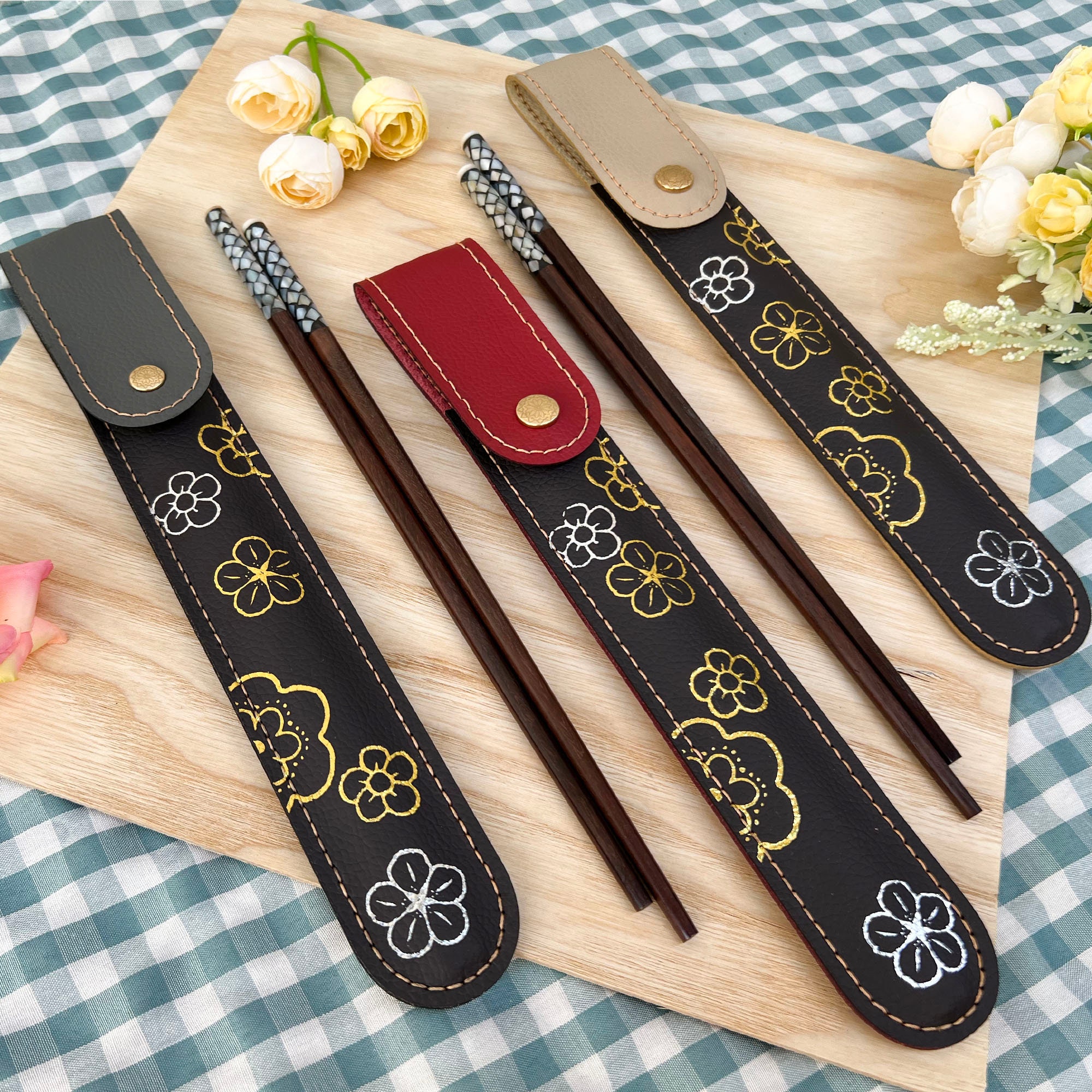 Personalized Rosewood Chopsticks With Leather Pouch. Vietnam Chopsticks ...