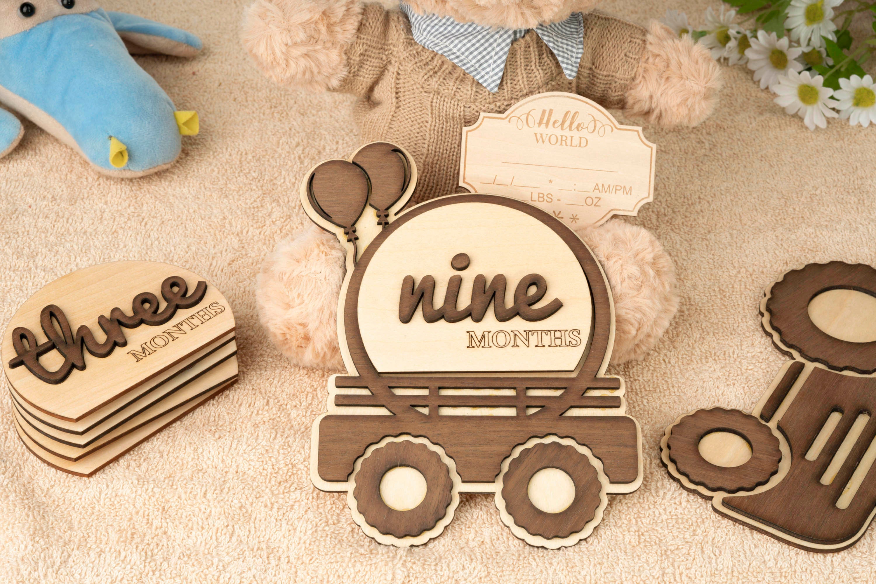 Tractor Baby Monthly Milestone Photo Prop Set: Wooden Farm Theme - Etsy