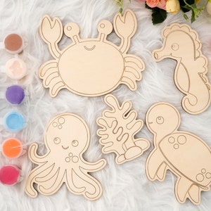 Wooden DIY Coloring Set for Kids. DIY Paint Set. DIY Wooden Unfinished ...