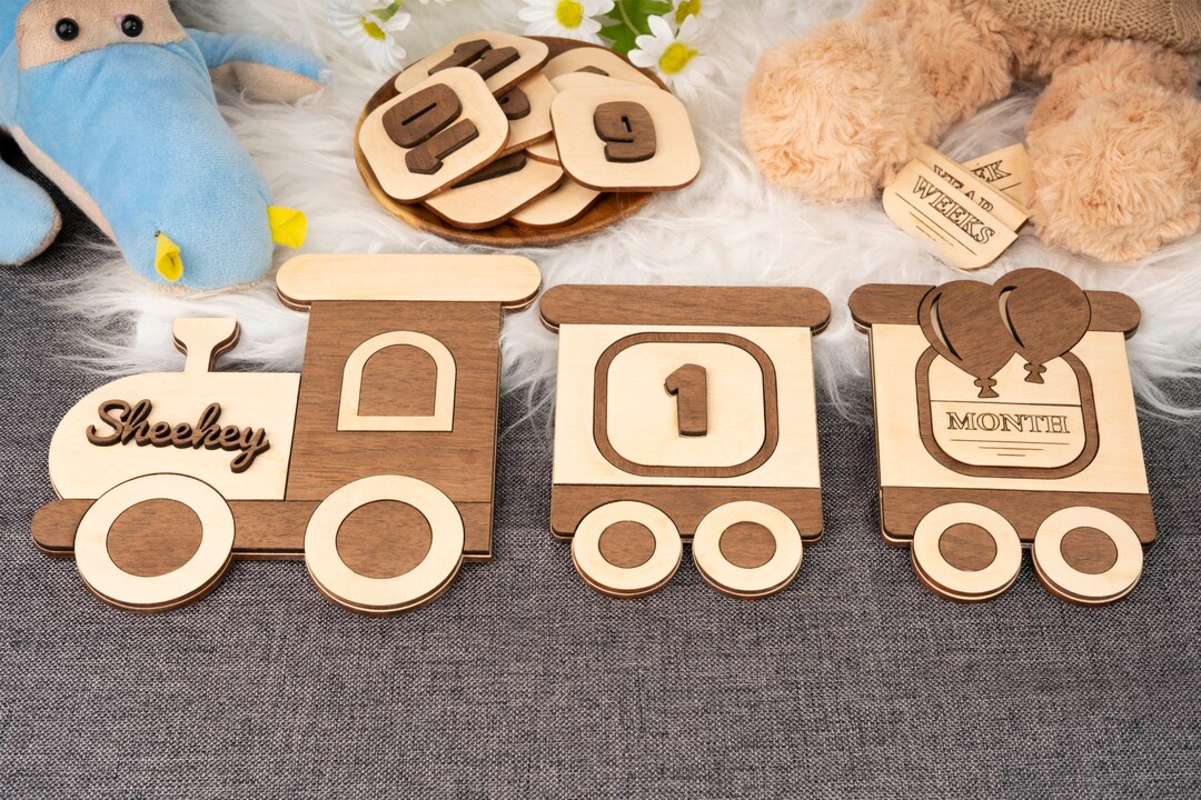 Baby Monthly Milestone Train. Baby Monthly Sign Set Train Model. Hello ...