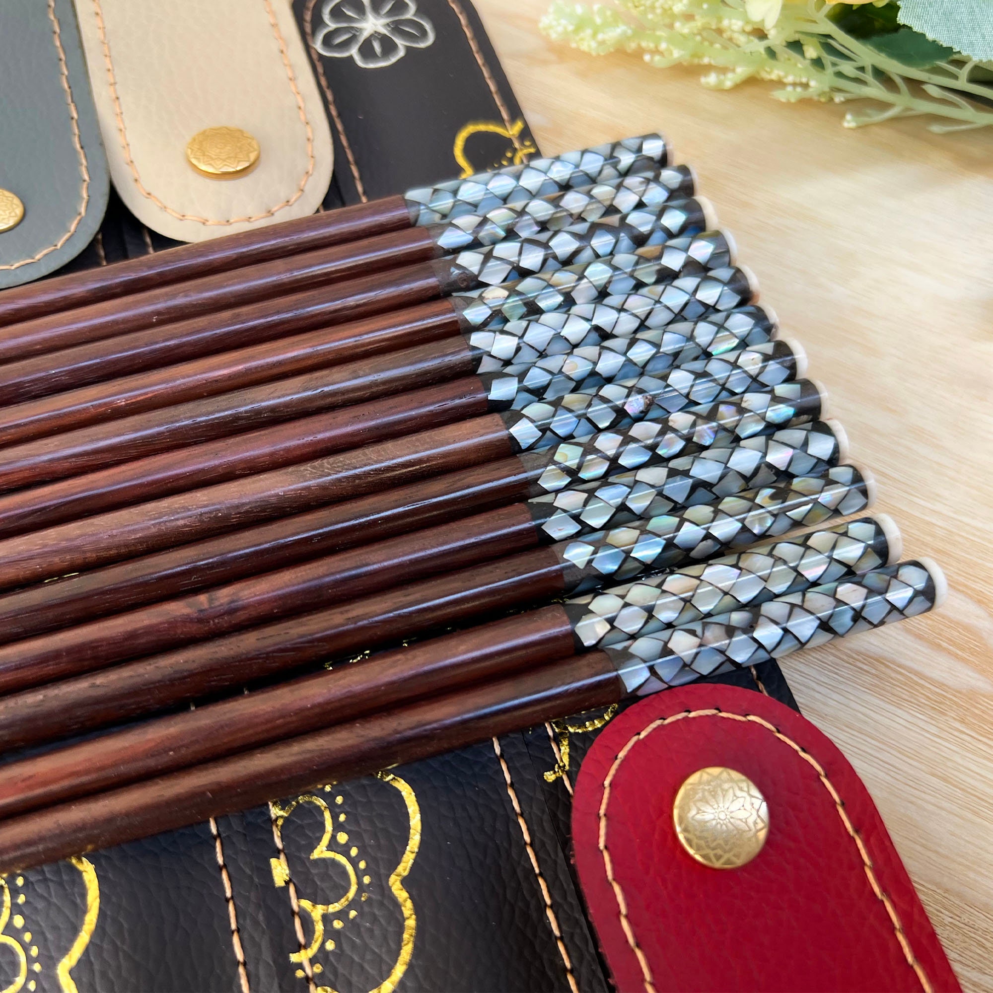 Personalized Rosewood Chopsticks With Leather Pouch. Vietnam Chopsticks ...