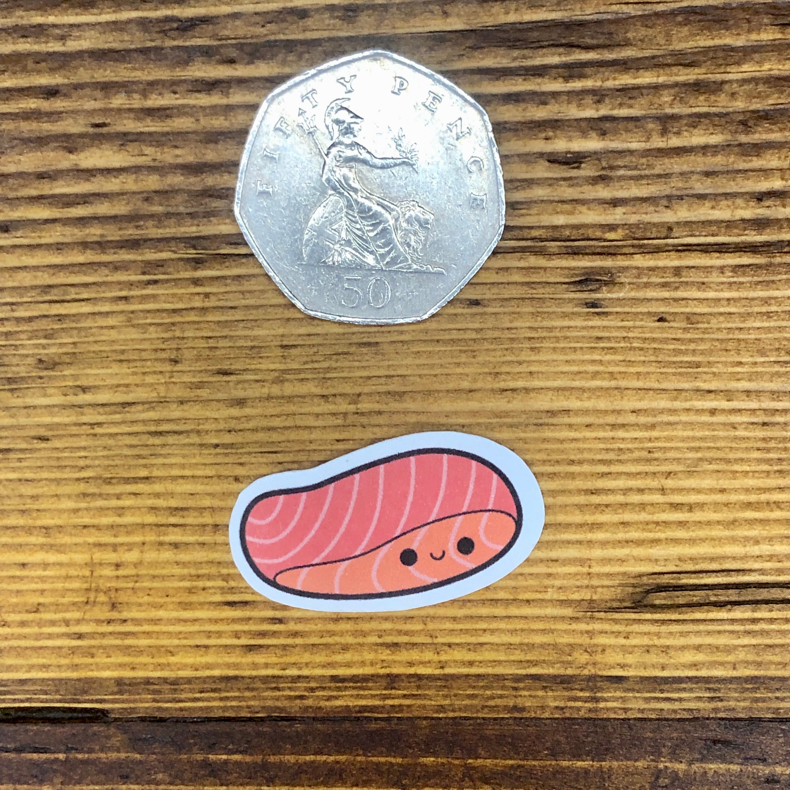 Kawaii Food Sticker Salmon Fillet - Etsy
