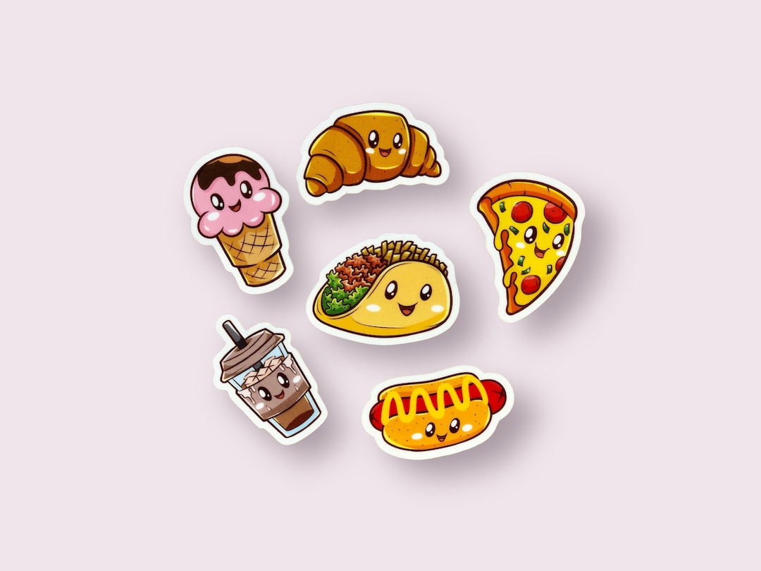 Cute FOOD STICKERS, Ice Cream Sticker, Miniature Food, Snack Food ...