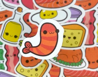 Cute Shrimp Sticker Cute Animal Sticker Shrimp Sticker Cute Food ...
