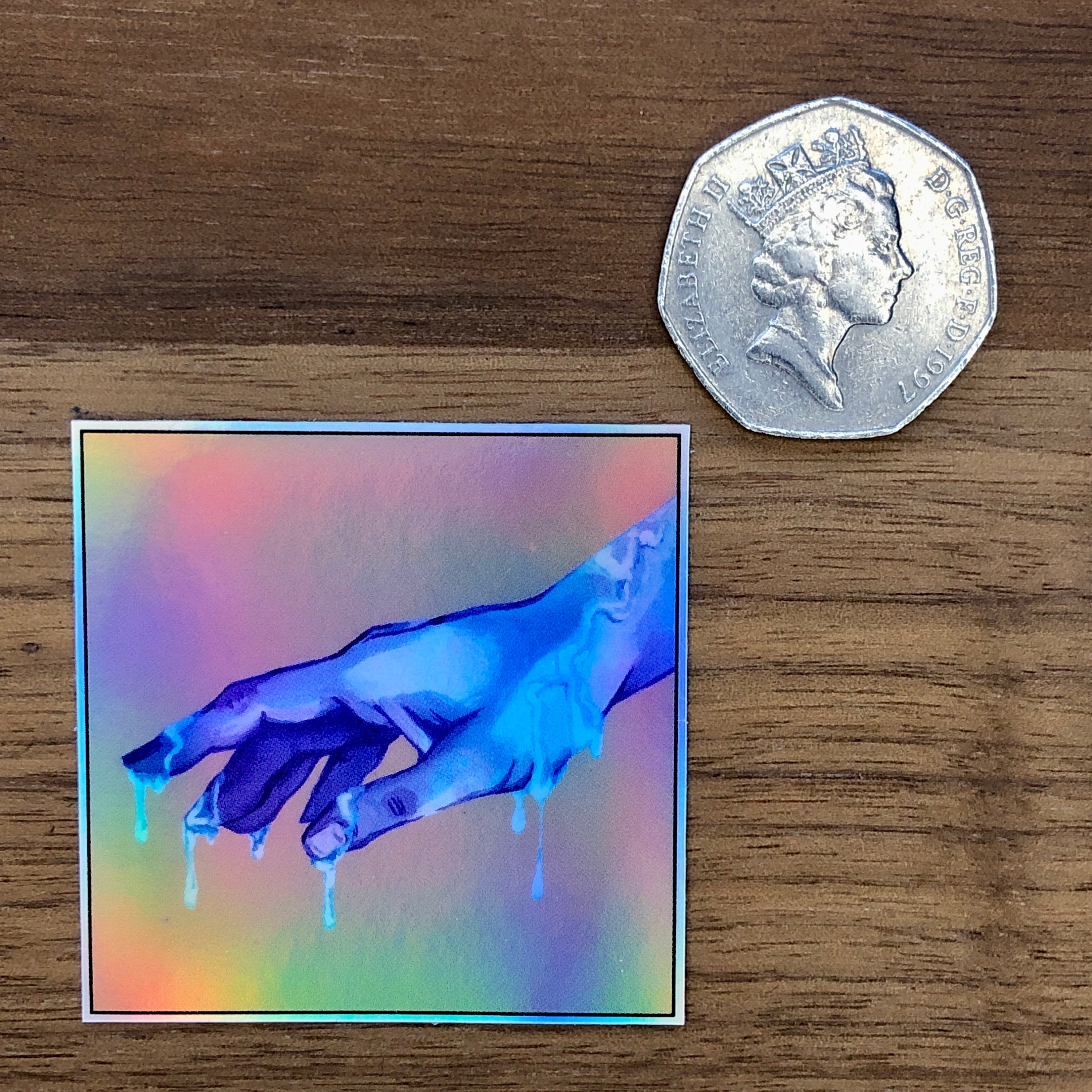Hand of God Holographic Vinyl Sticker - Etsy