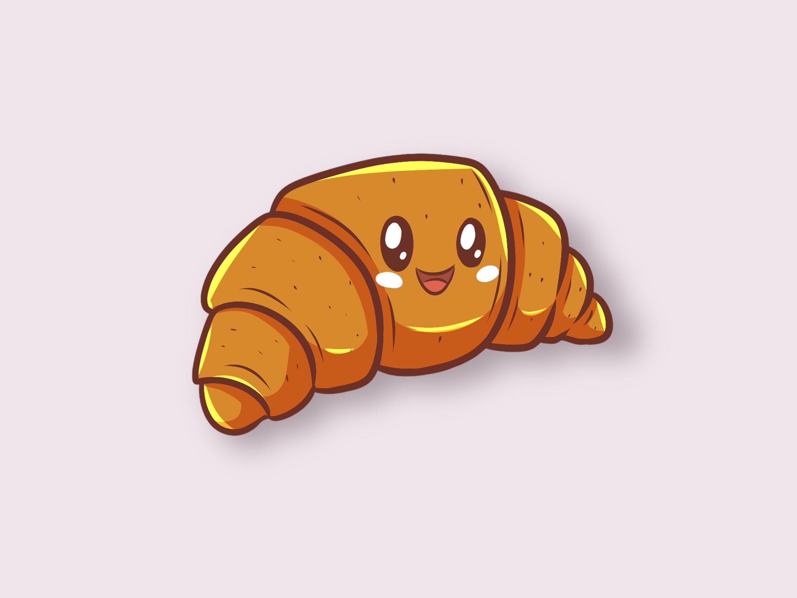 Cute CROISSANT VINYL STICKER, High Quality Waterproof Decal, Perfect ...