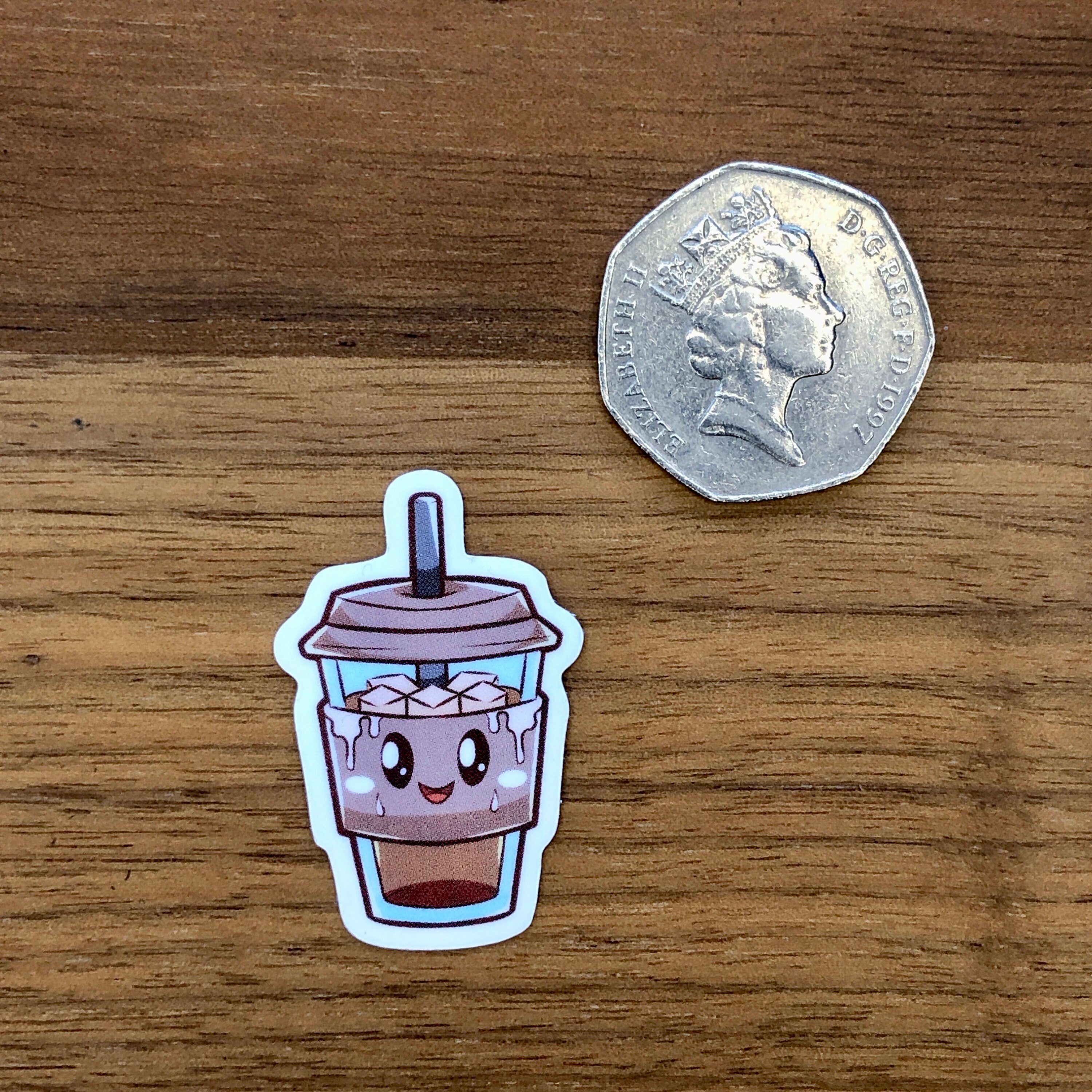 Cute ICED COFFEE Vinyl STICKER, High Quality Waterproof Decal, Perfect ...
