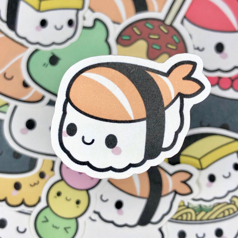 Kawaii Food Sticker Ebi Nigiri - Etsy