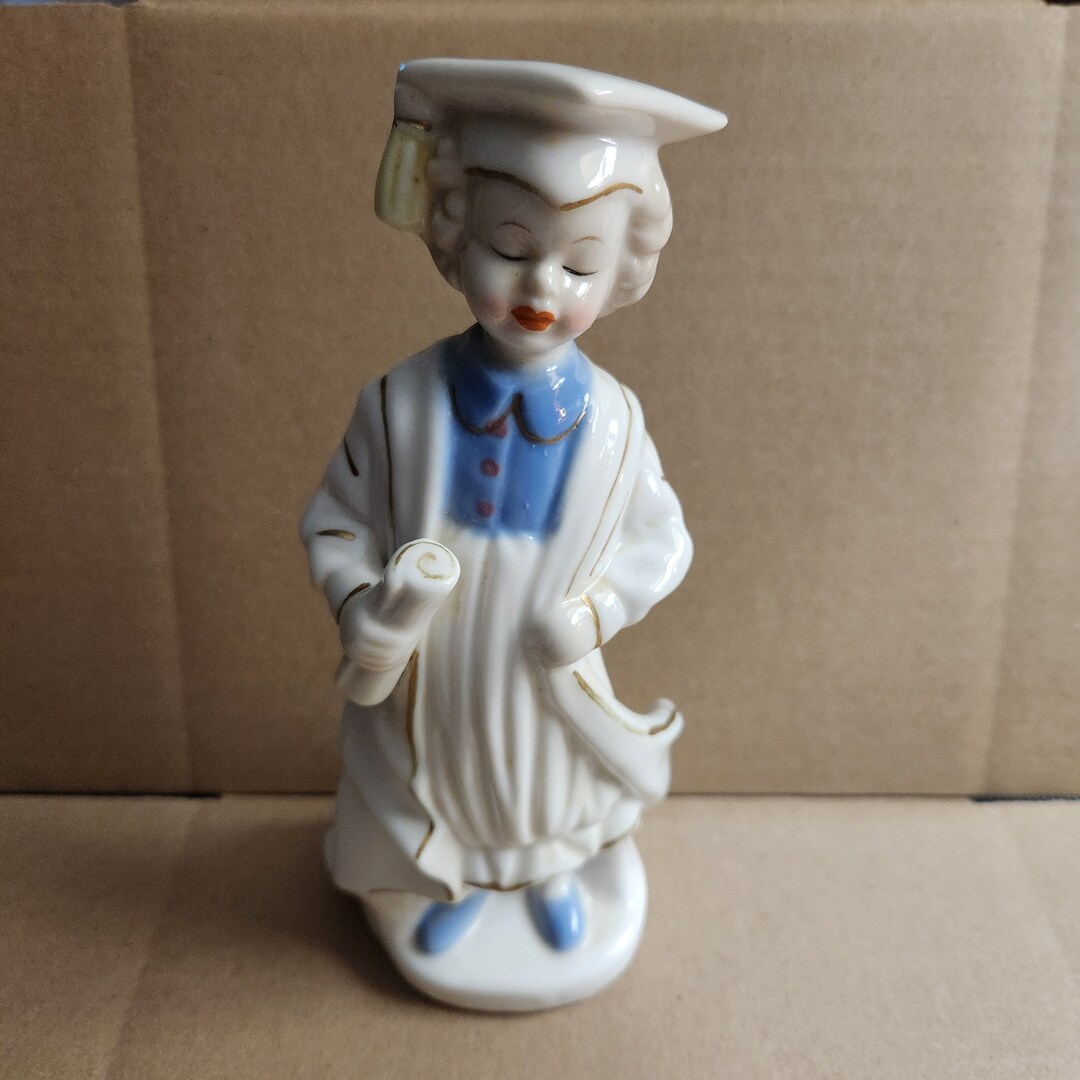 Graduation Figurine Gold Trim - Etsy