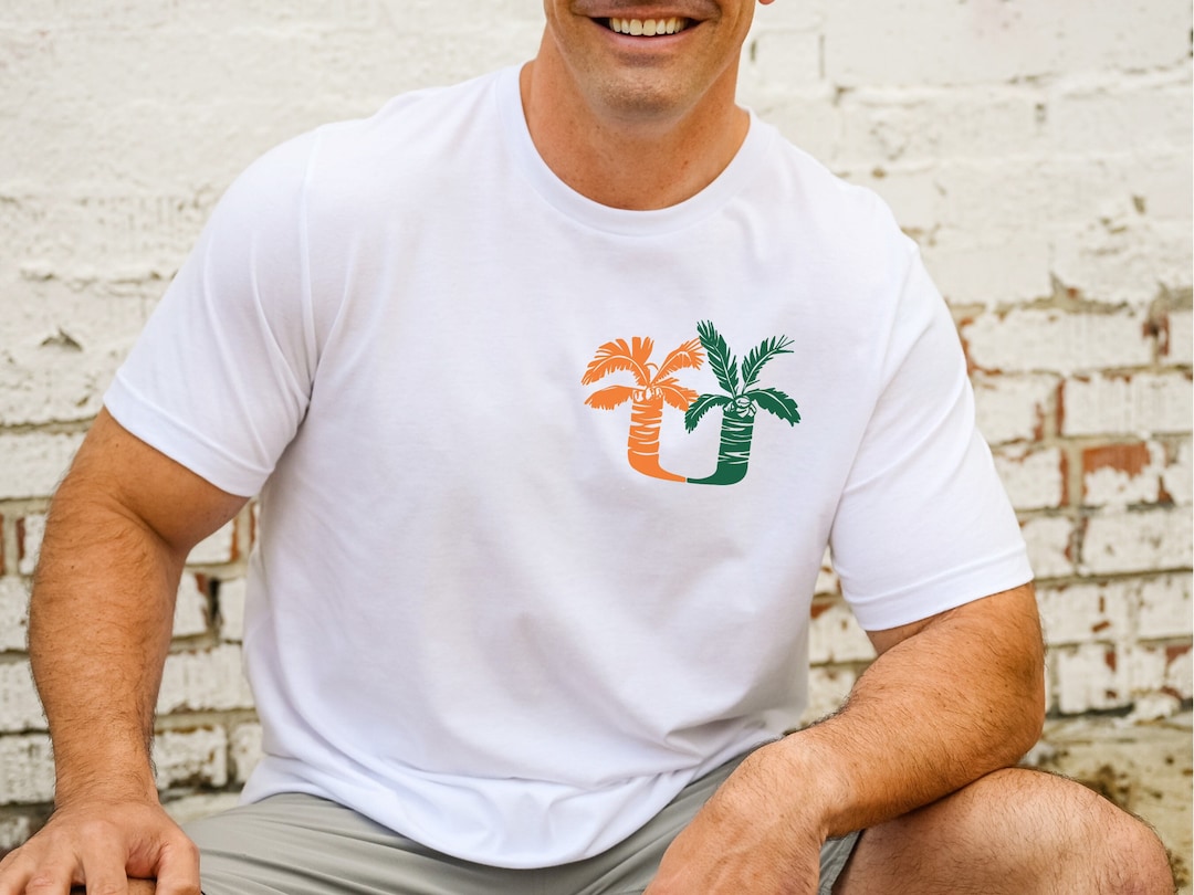UM Palm Tree Pocket Shirt, Umiami Inspired, Fan Made Design, Miami ...