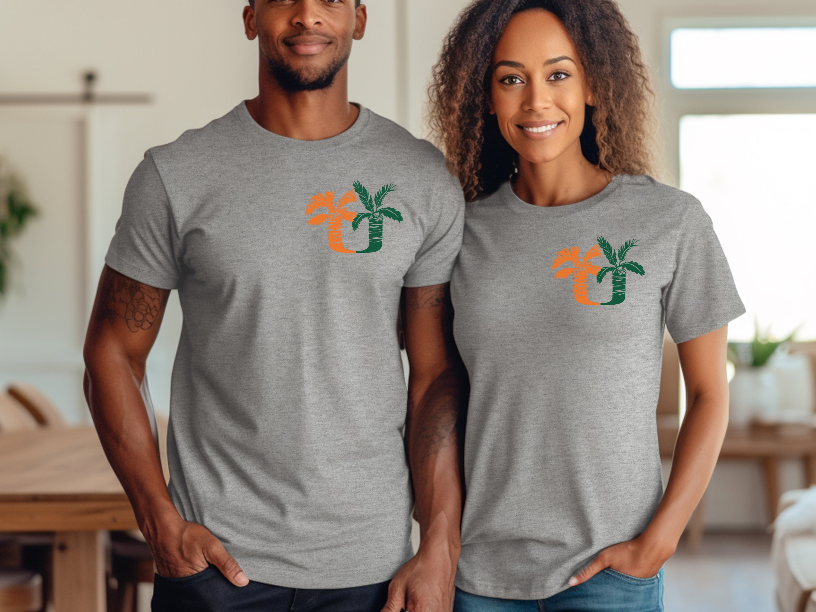 UM Palm Tree Pocket Shirt, Umiami Inspired, Fan Made Design, Miami ...