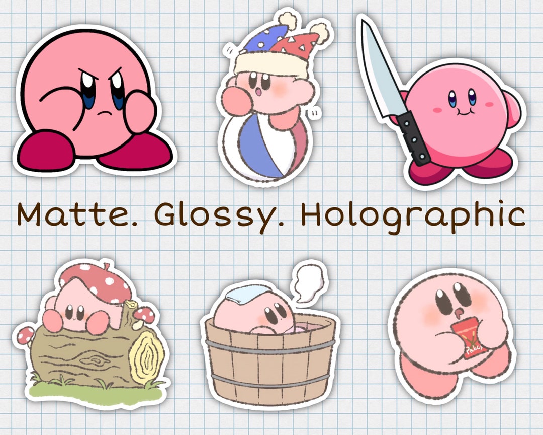 Premium Kirby Stickers Angry Kirby Kirby With a Knife - Etsy