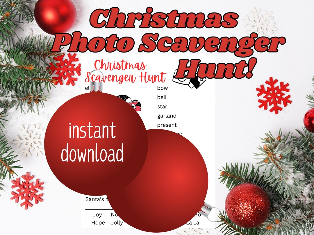 Christmas Photo Scavenger Hunt, Family Fun, Party Game, Christmas Game ...