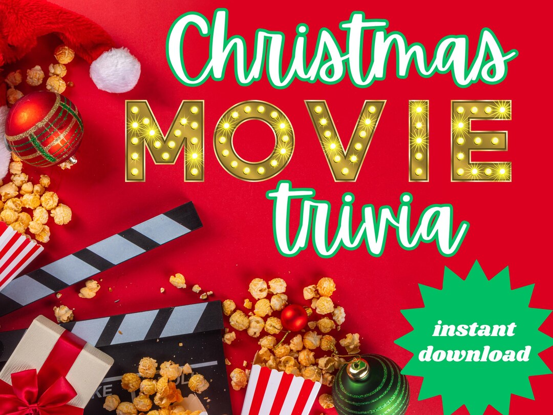 Christmas Movie Trivia Game, Printable Christmas Party Game, Family ...