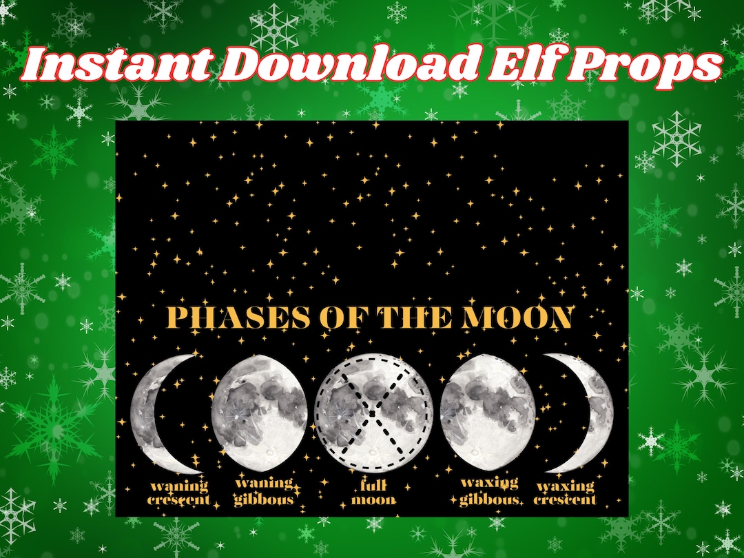 Printable Funny Elf Full Moon Prop L Instant Download Elf Prop L ...