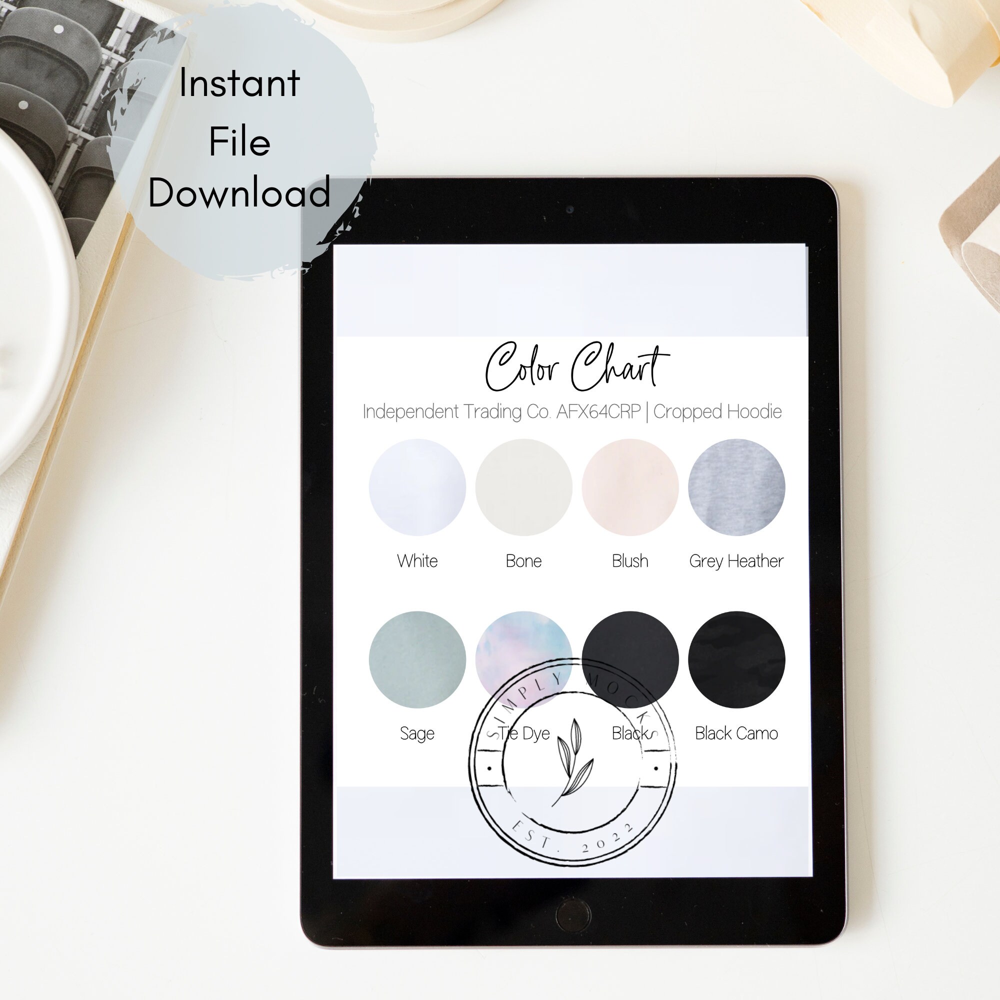 AFX64CRP Bundle Size Chart and Color Chart, Cropped Hoodie Size and ...